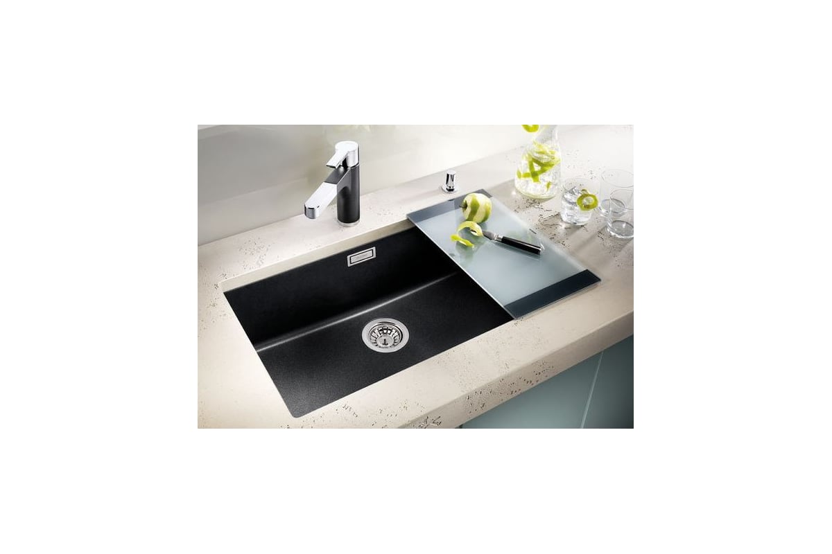 Мойка BLANCO SUBLINE 700 U SILGRANIT антрацит, с отводной арматурой ...