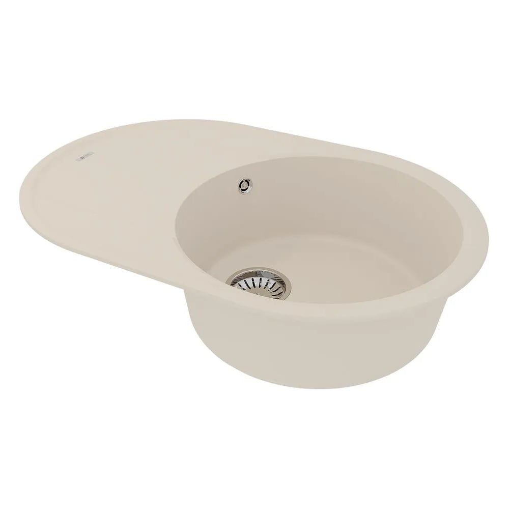 Мойка кухонная из кварцгранита Lemark LACHA 760 шампань, комплектация: крепеж, сливная арматура ...