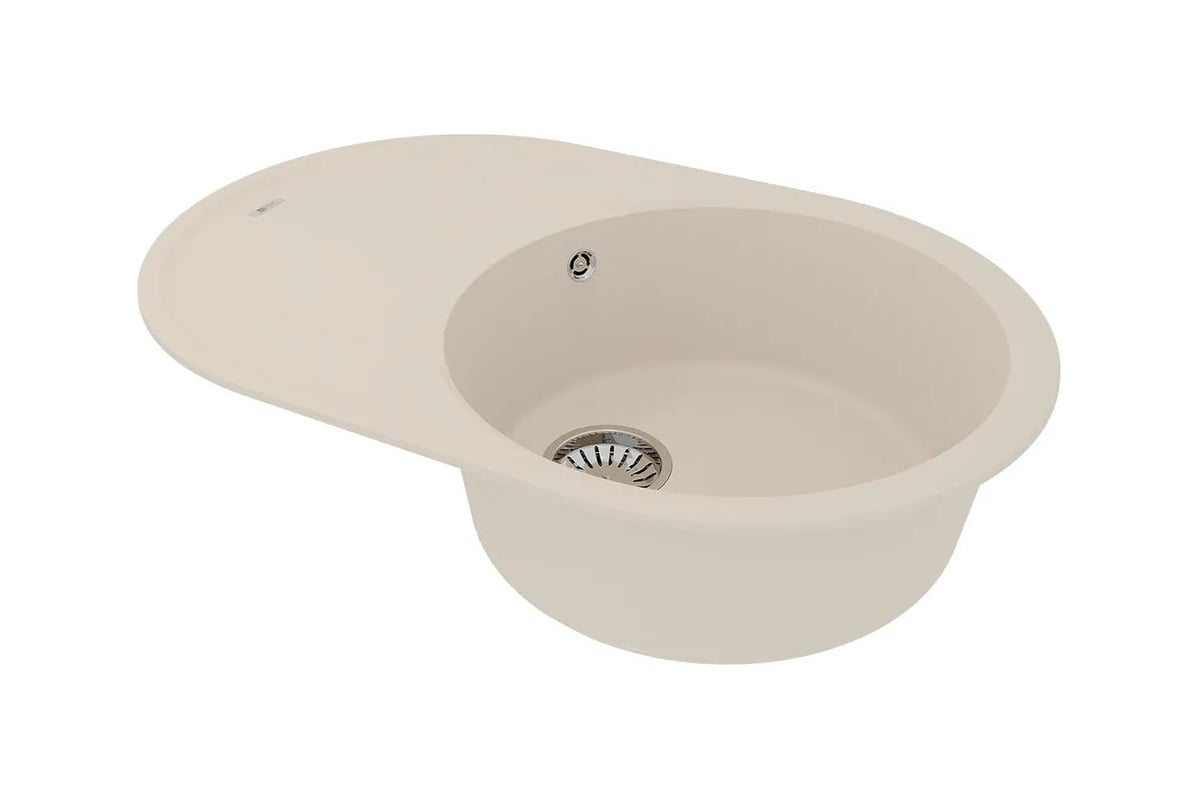 Мойка кухонная из кварцгранита Lemark LACHA 760 шампань, комплектация: крепеж, сливная арматура ...