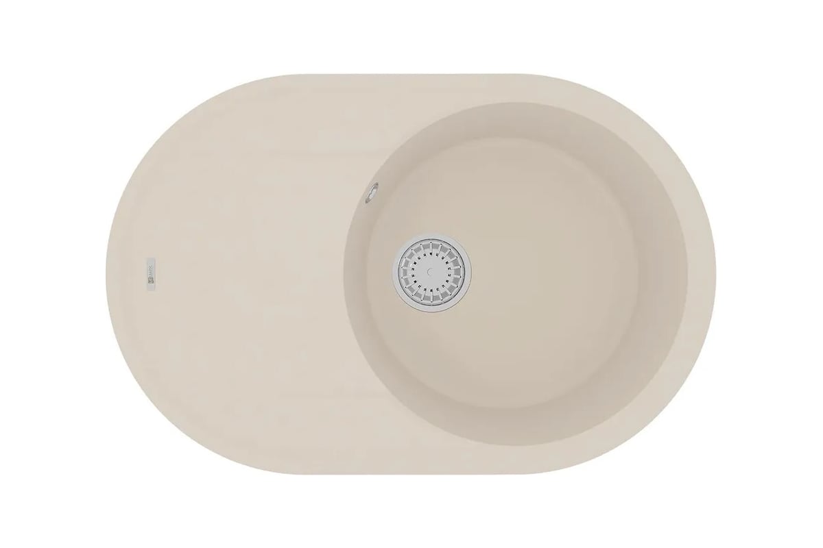 Мойка кухонная из кварцгранита Lemark LACHA 760 шампань, комплектация: крепеж, сливная арматура ...