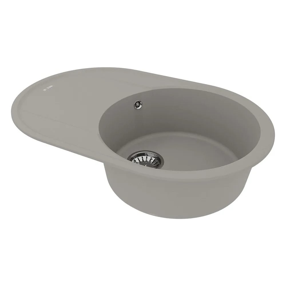 Мойка кухонная из кварцгранита Lemark LACHA 760 грей, комплектация: крепеж, сливная арматура с ...