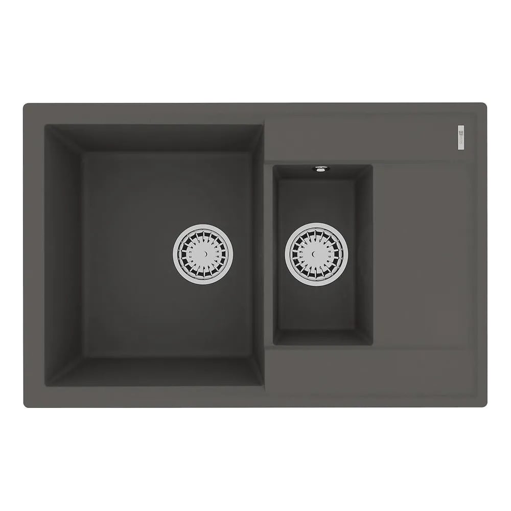 Мойка кухонная из кварцгранита Lemark RAMZA 760 серый шёлк, комплектация: крепеж, сливная ...