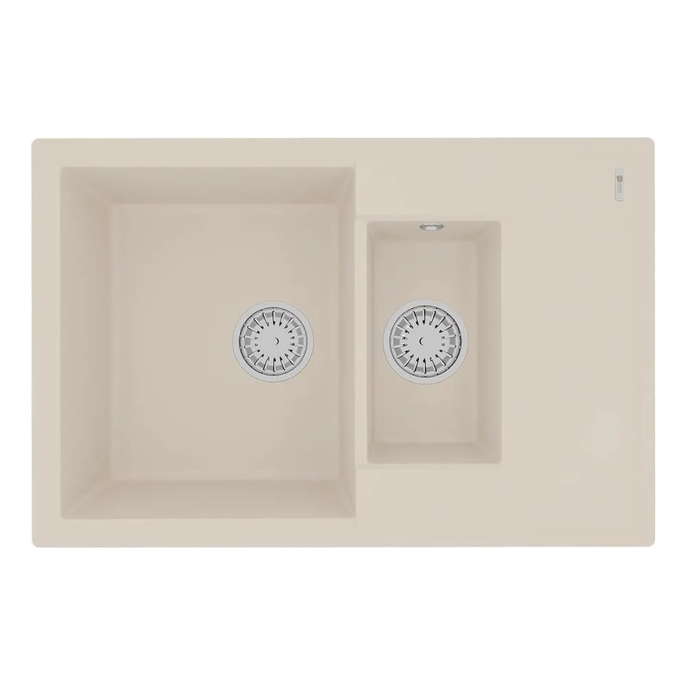 Мойка кухонная из кварцгранита Lemark RAMZA 760 шампань, комплектация: крепеж, сливная арматура ...