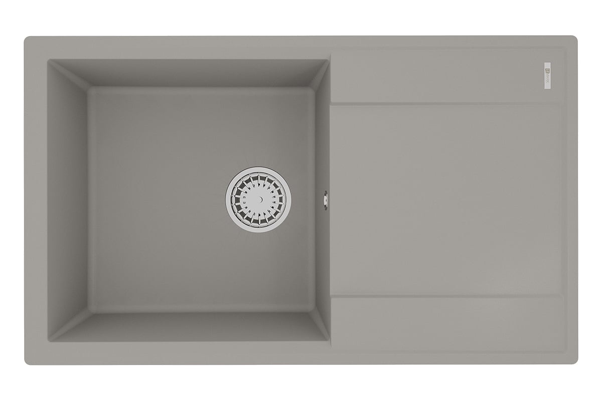 Мойка кухонная из кварцгранита Lemark IMANDRA 840 цвет: грей, комплектация: крепеж, сливная ...