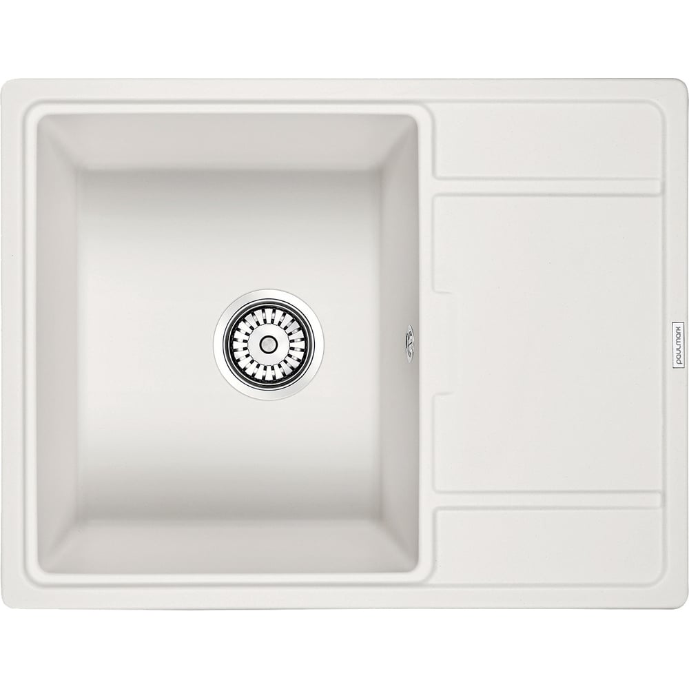 Гранитная мойка Paulmark FLUGEN 50-650 белый 650х500 мм PM216550-WH ...