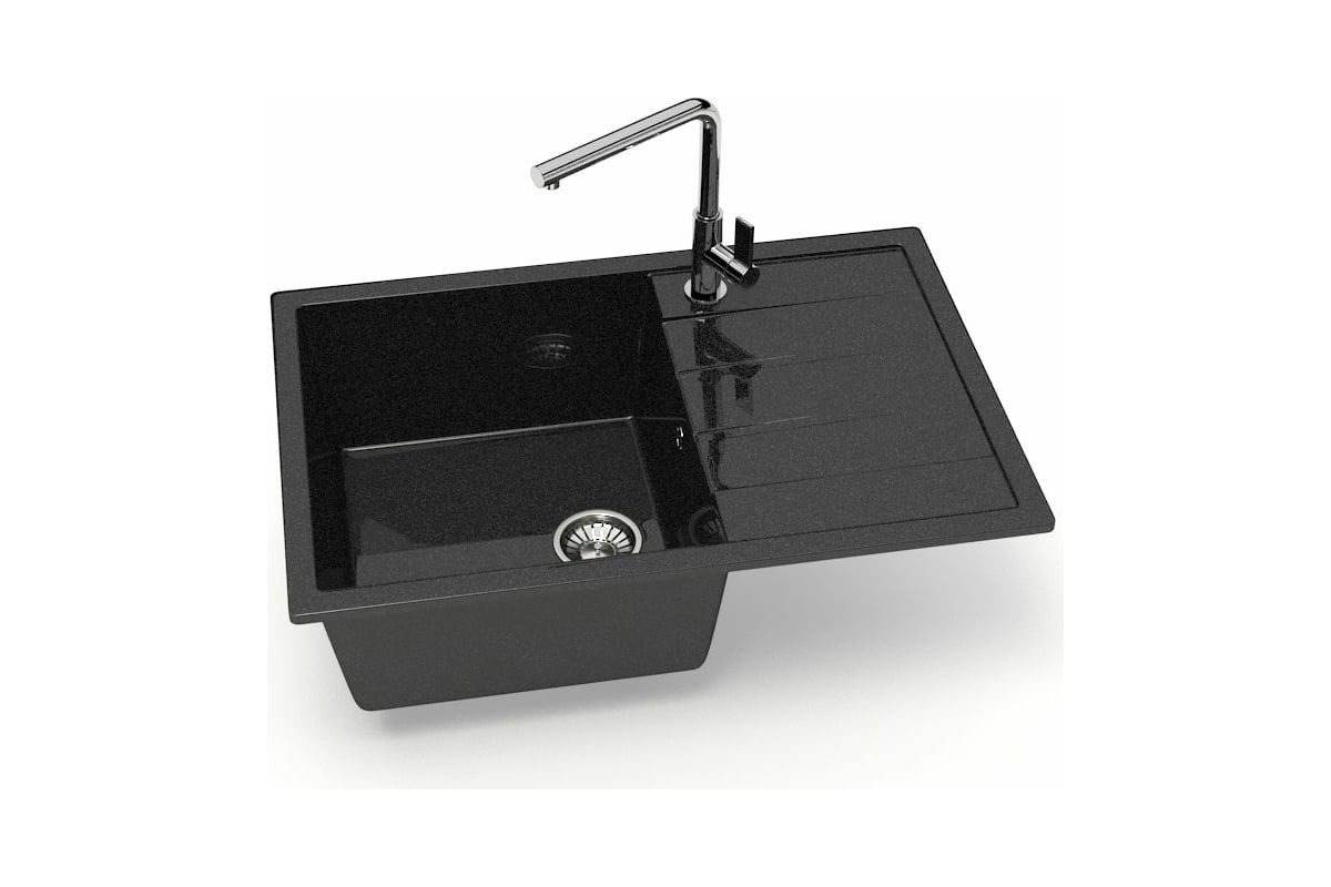 Кухонная мойка GLANZ цвет: чёрный J-161-32 - выгодная цена, отзывы ...