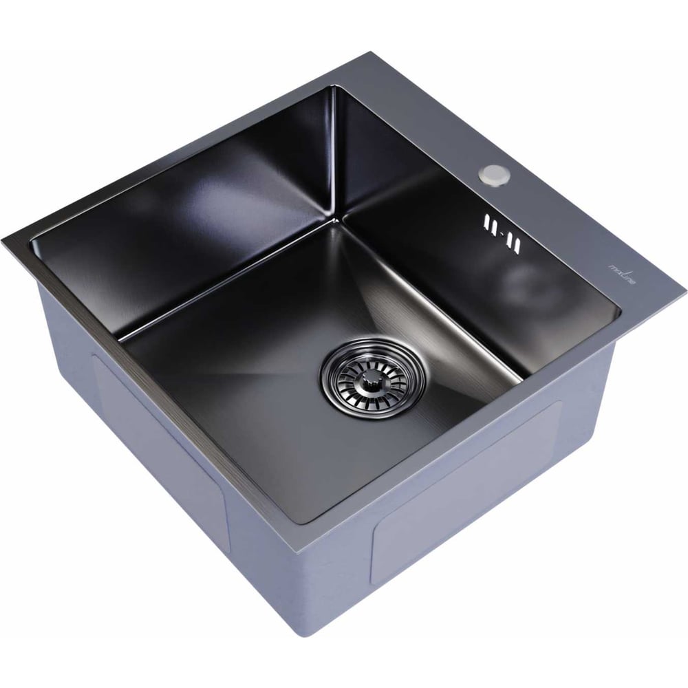 Настольная мойка MIXLINE PRO 50x50, 3 мм, выпуск 3 1/2, 20 см, с ...