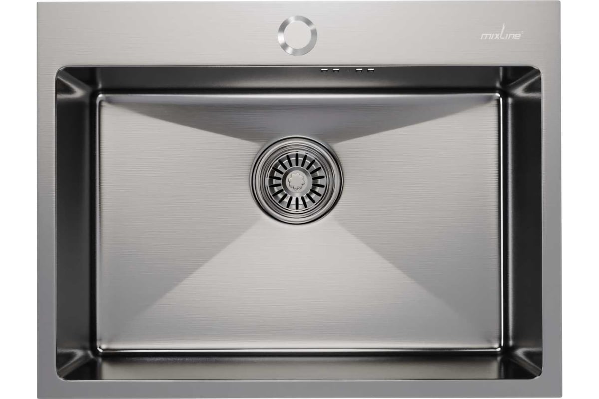 Настольная мойка MIXLINE PRO 60x45, 3 мм, выпуск 3 1/2, 22 см, с ...
