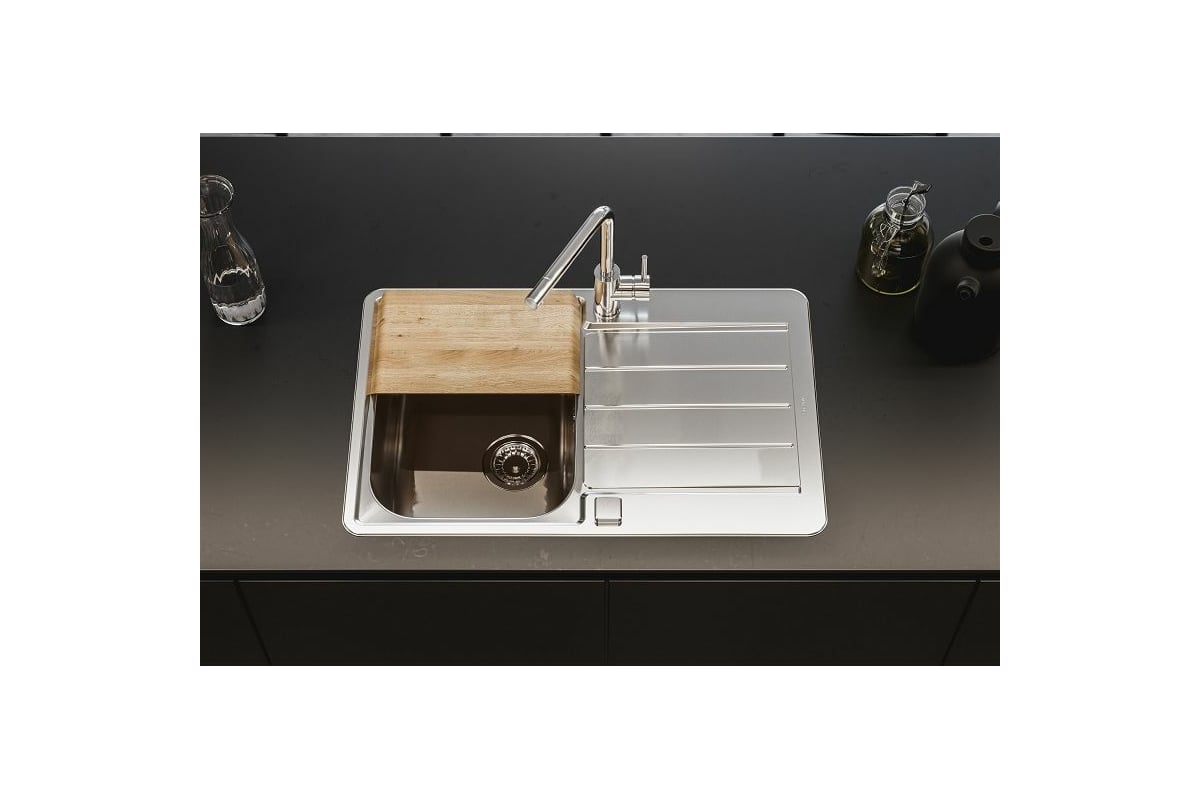 Мойка ALVEUS LINE MAX 80 SAT-90 790x500 в комплекте с сифоном 1136608 ...