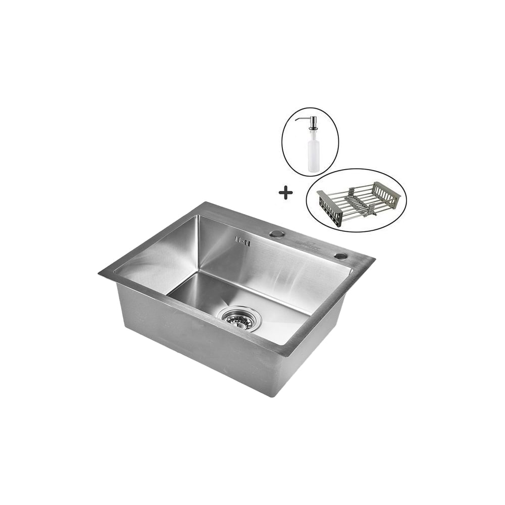 Комплект кухонная мойка из нержавеющей стали WISENT ws37050 (70x50 см ...