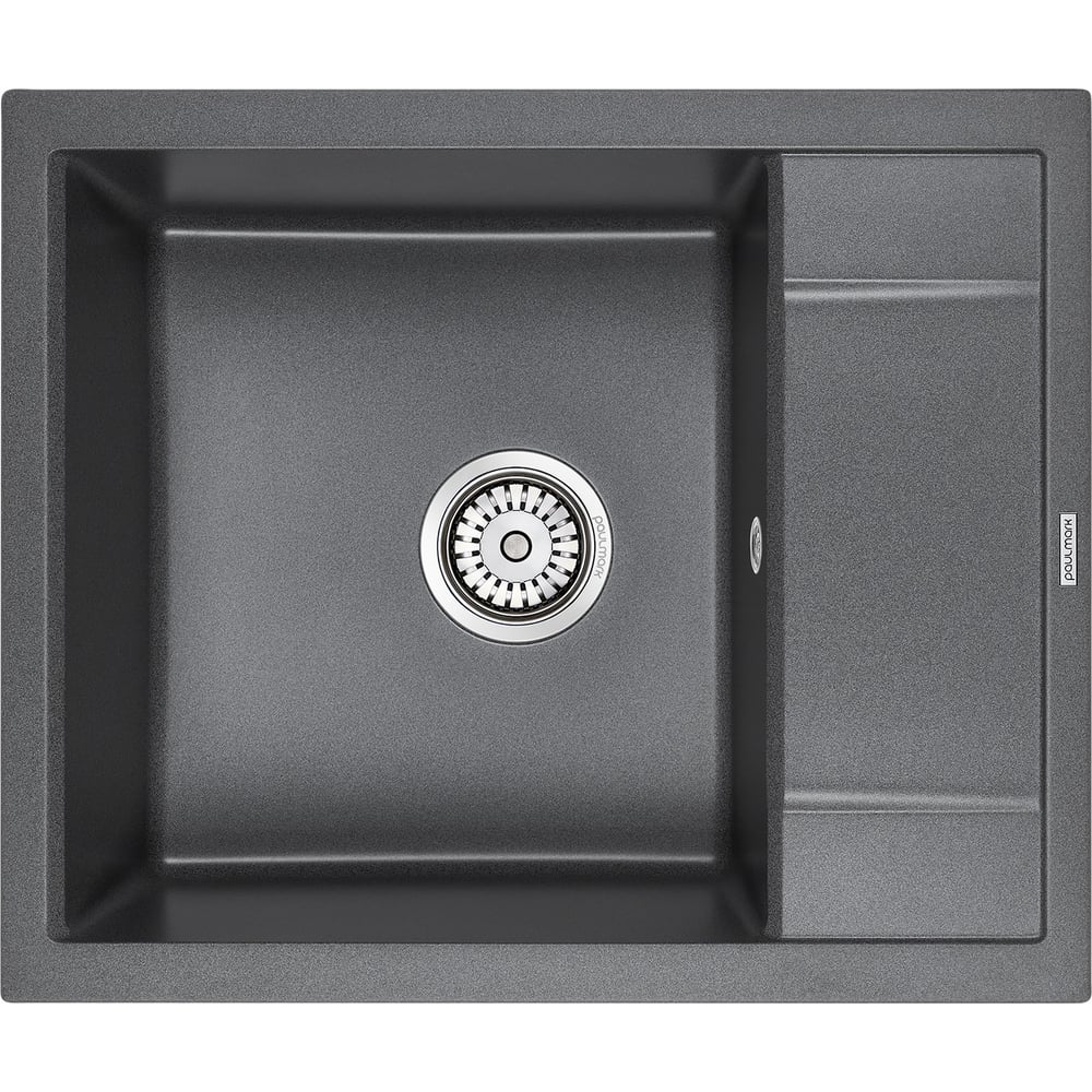 Гранитная мойка Paulmark FLUGEN 50-600 графит, 600x500 мм PM216050-DG ...