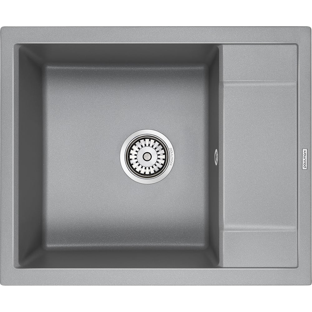 Гранитная мойка Paulmark FLUGEN 50-600 серый металлик, 600x500 мм ...
