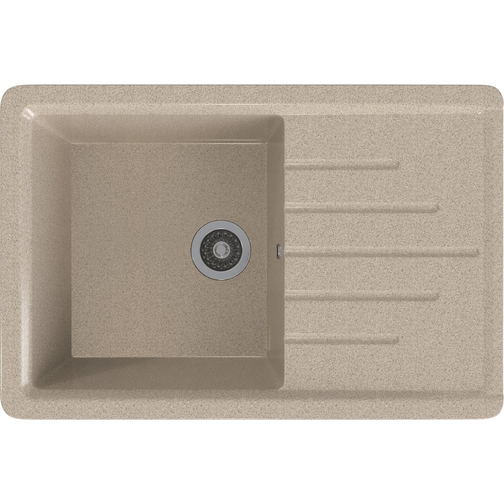 Мойка MIXLINE ML-GMS07 стандарт с крылом, песочный 302, 750x495x190 мм ...