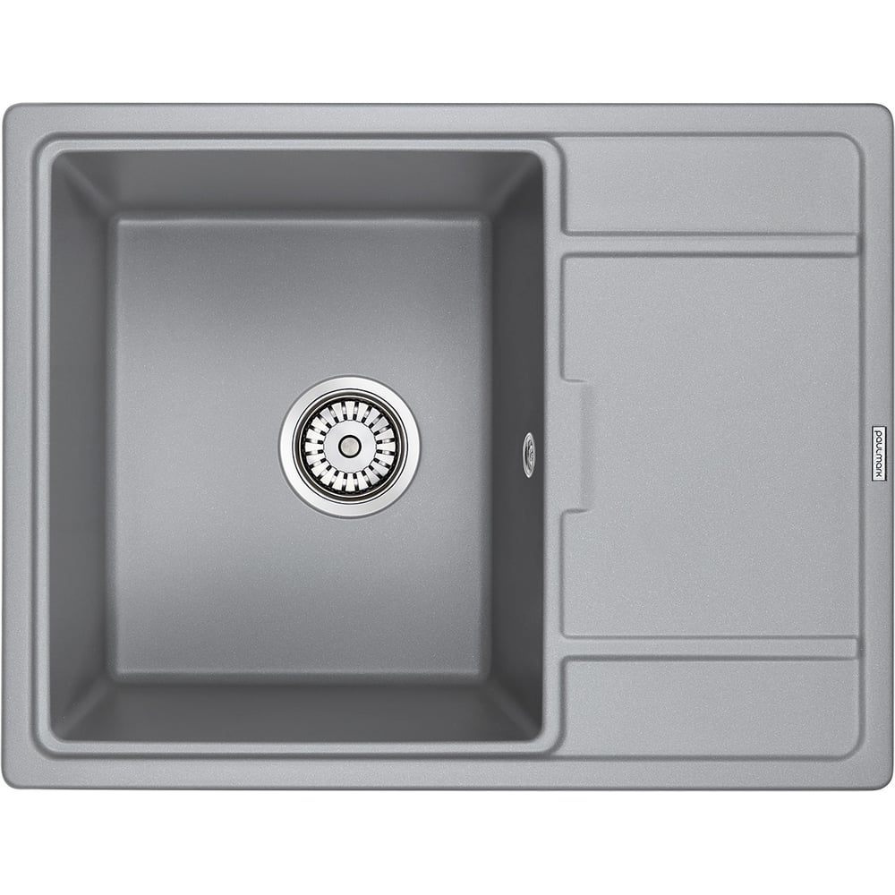 Гранитная мойка Paulmark FLUGEN 50-650 серый металлик, 650x500 мм ...