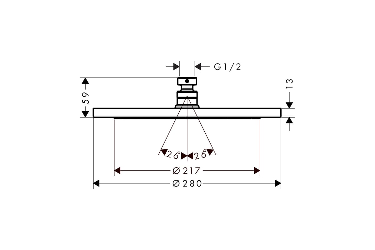 Верхний душ HANSGROHE 26220000 Croma 280 Air 1jet 00000054468 ...