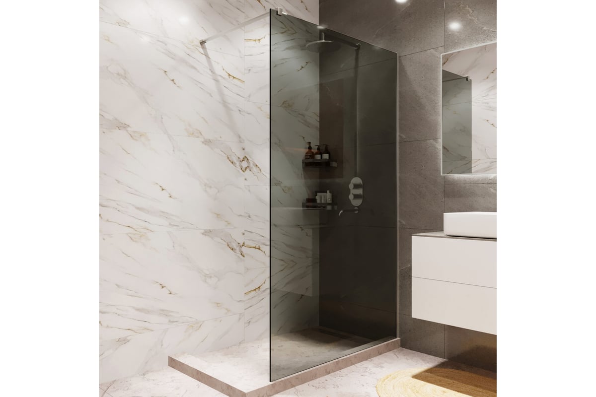 Душевая перегородка Mebelvann Walk In 2000x1200 SILVER BEN-602_SL_T ...