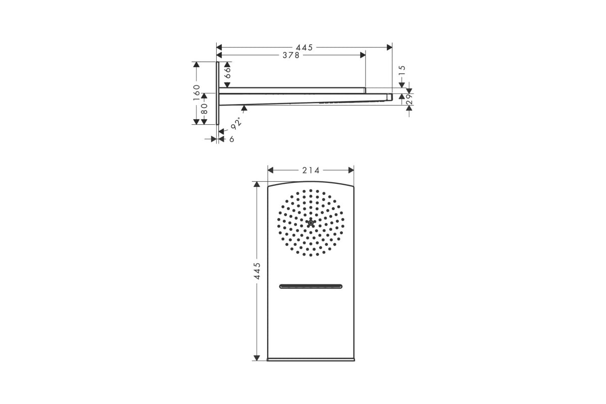 Верхний душ HANSGROHE 28433400 Raindance Rainfall Overhead Shower 2jet ...