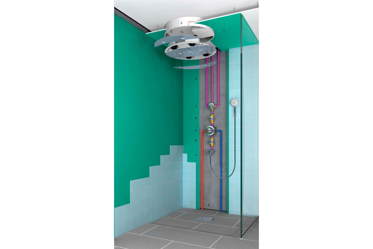 Верхний душ с термостатом HANSGROHE 28403000 Raindance Rainmaker 600 ...