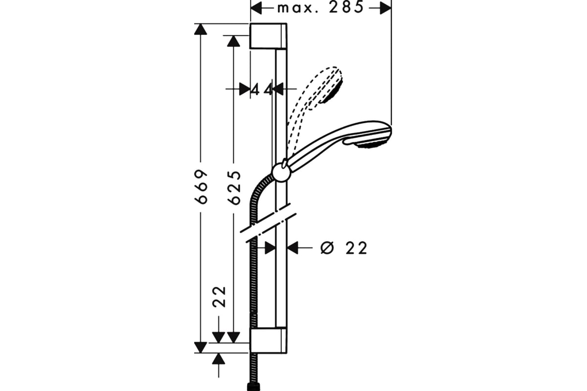 Душевой гарнитур HANSGROHE 27763000 Crometta 85 2jet/Vario/Unica'C 65 ...