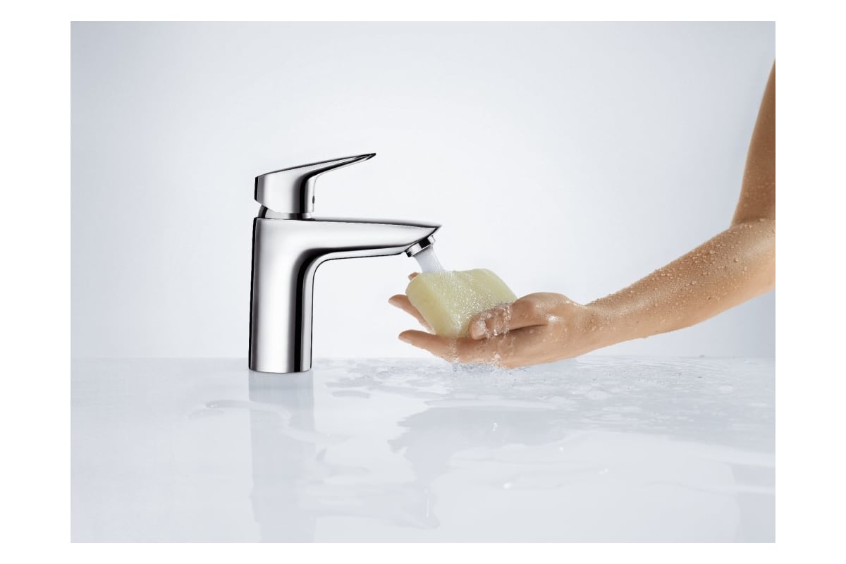 Смеситель для раковины HANSGROHE Logis 100 без донного клапана 71101000 ...