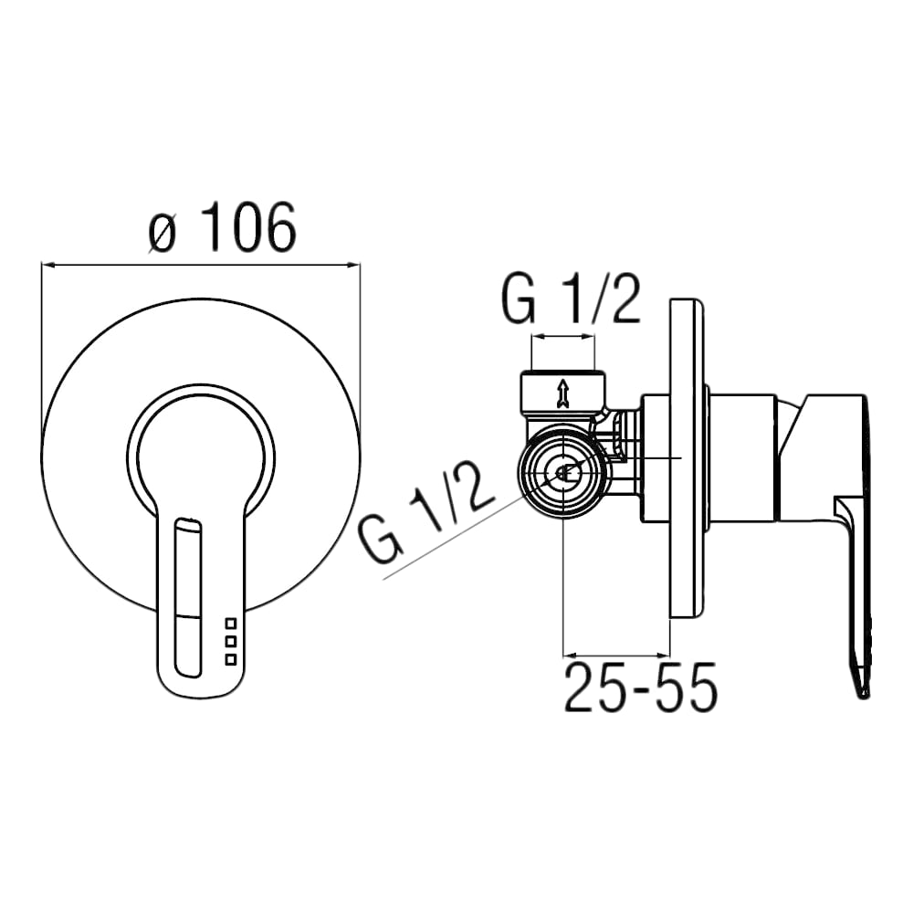 Смеситель для душа NOBILI NEW ROAD внешняя и скрытая часть RD00108CR ...