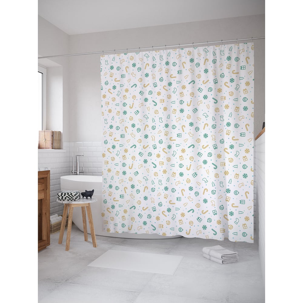 Штора для ванной JOYARTY "Атмосфера праздника" sc_427861 - выгодная цена, отзывы, характеристики ...