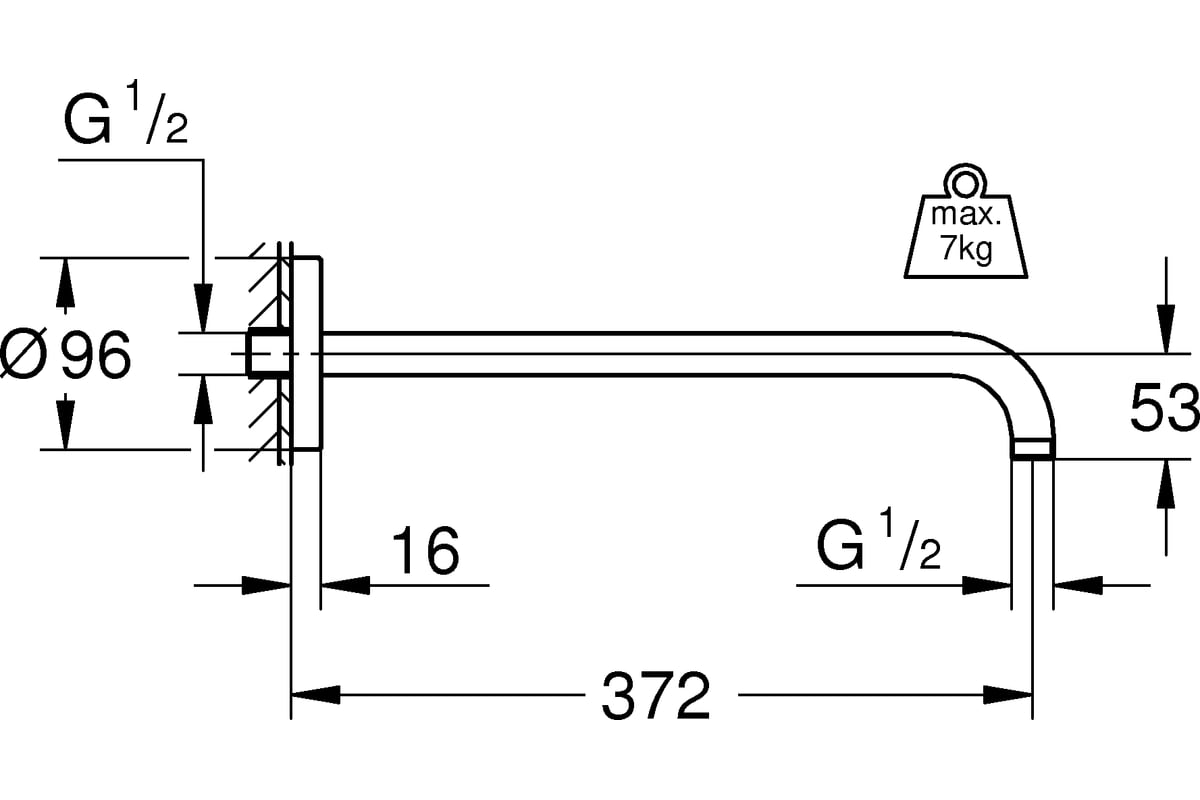 Душевой кронштейн GROHE Rainshower модерн 28982000 - выгодная цена ...