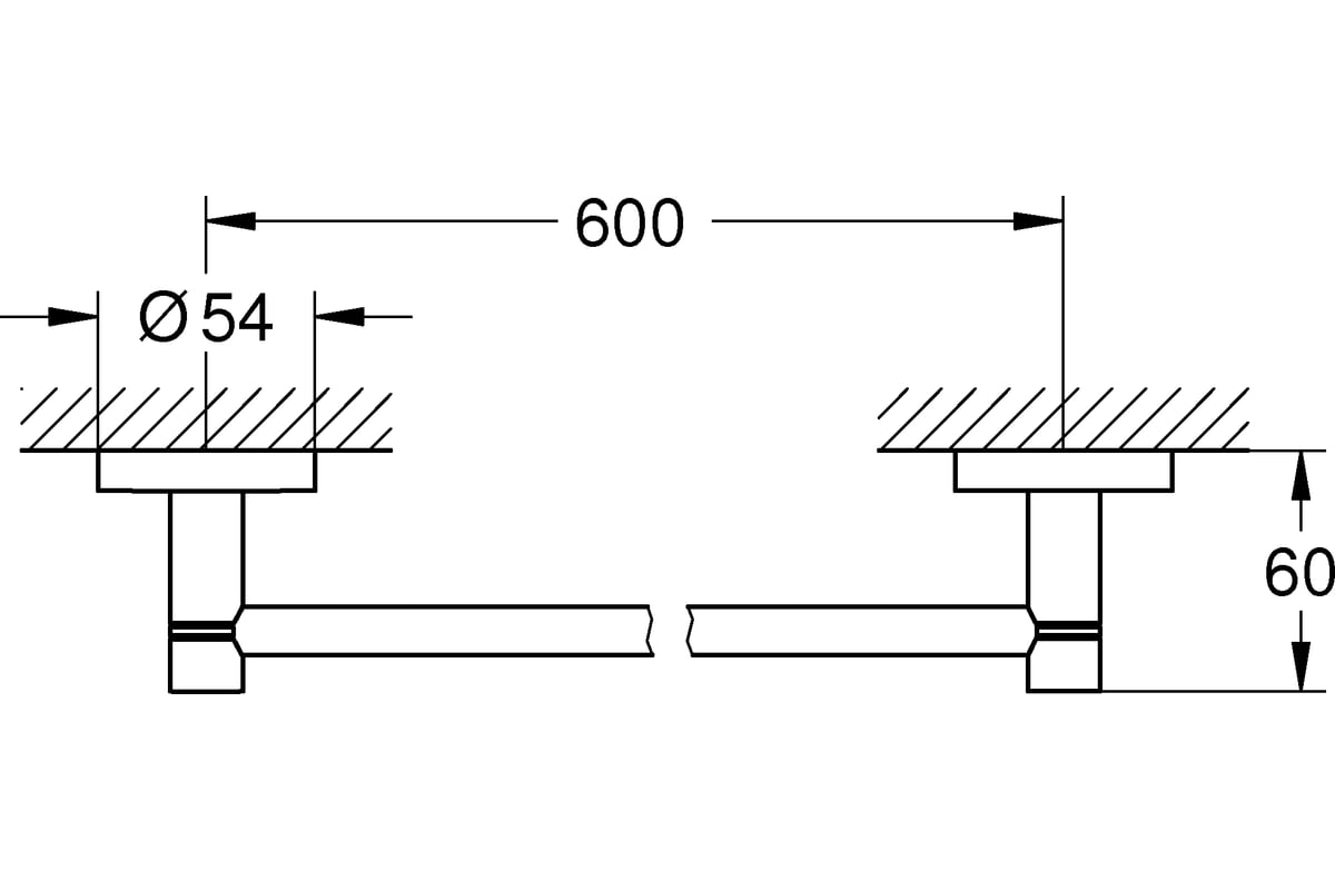 Держатель для банного полотенца GROHE Essentials 600мм 40366001 ...