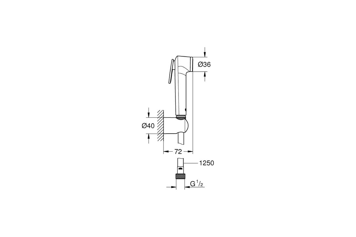 Душевой набор с гигиеническим душем GROHE Tempesta-F 26354000 ...