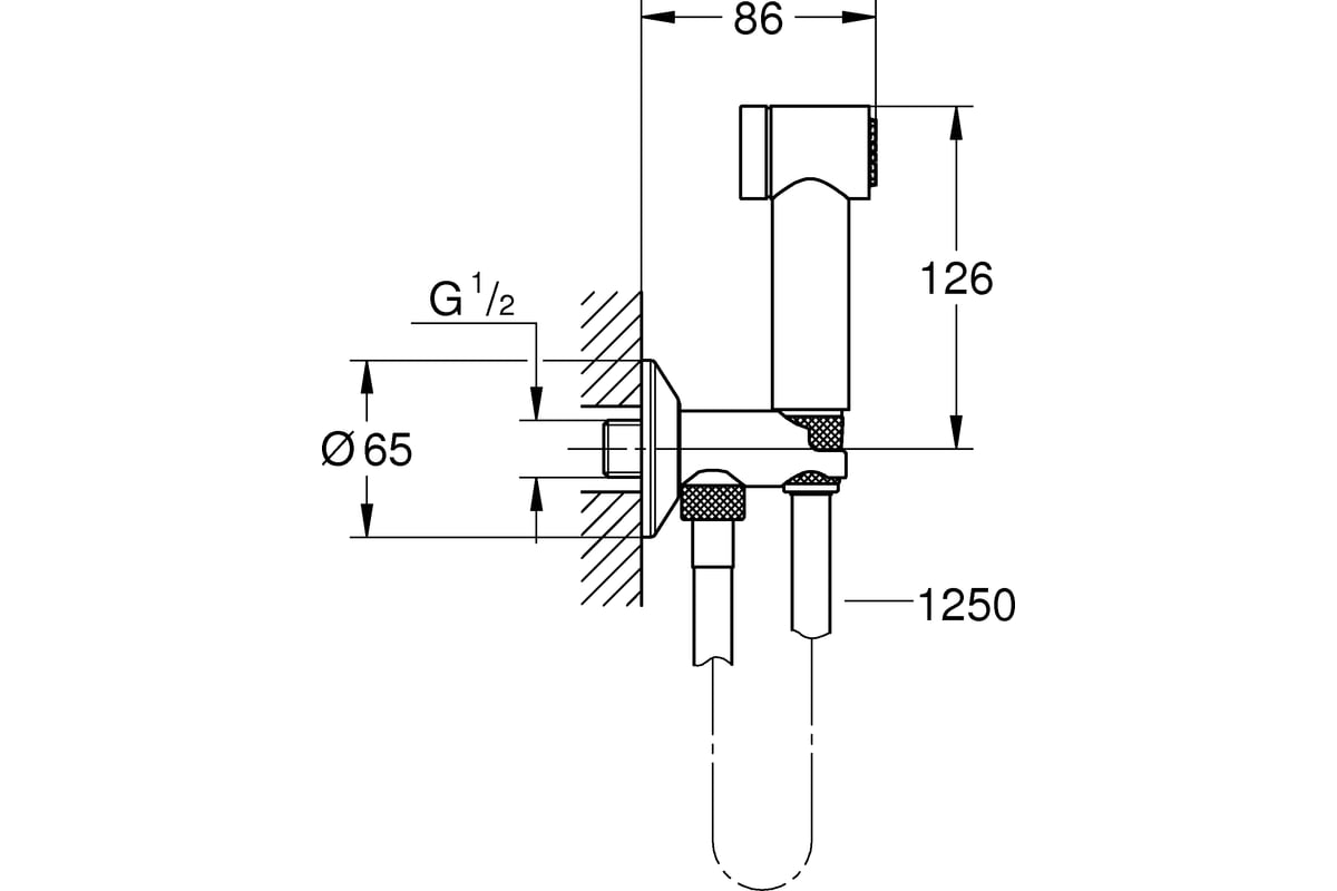 Душевой набор с гигиеническим душем и вентилем GROHE Sena 26332000 ...