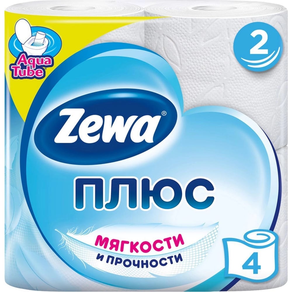Туалетная бумага ZEWA ПЛЮС БЕЛАЯ 2-х слойная, 4 шт 6331 - выгодная цена ...