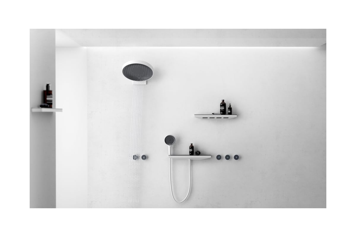 Боковой душ HANSGROHE 26243700 HG Rainfinity 1jet с полкой 500 ...