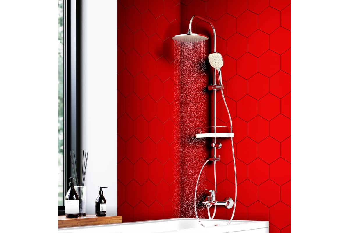 Душевая система Dorff Prime с тропическим душем, ручной душ, 5 функций ...