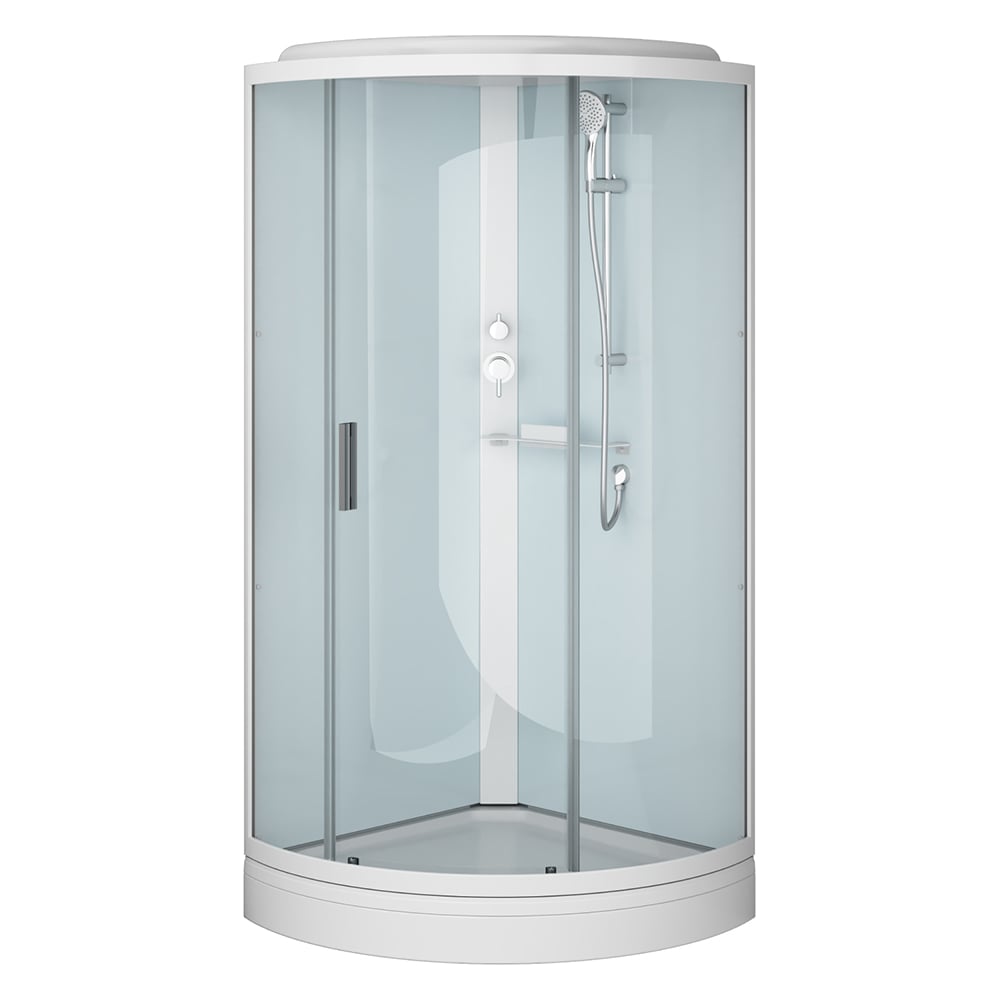 Душевая кабина AM.PM X-Joy 90x90, 1/4 круга, профиль белый, стекло ...