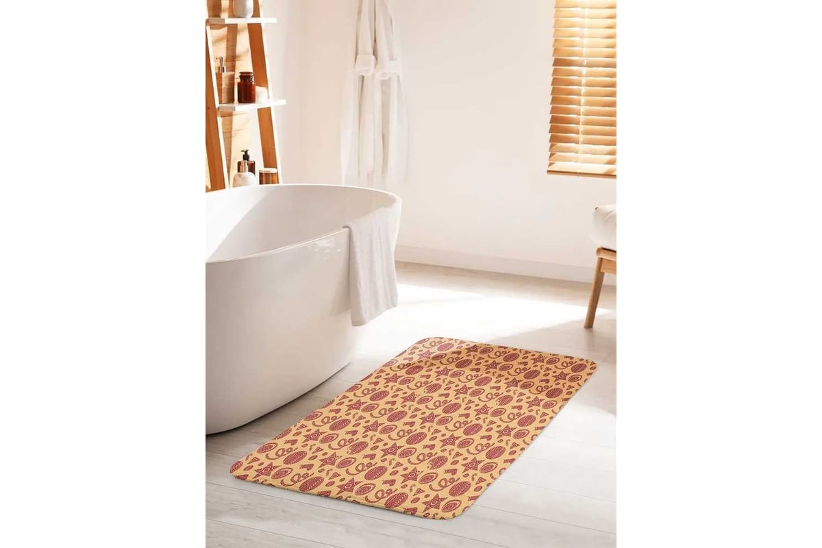Противоскользящий коврик для ванной комнаты и туалета JOYARTY "Народные украшения" 60x100 см ...
