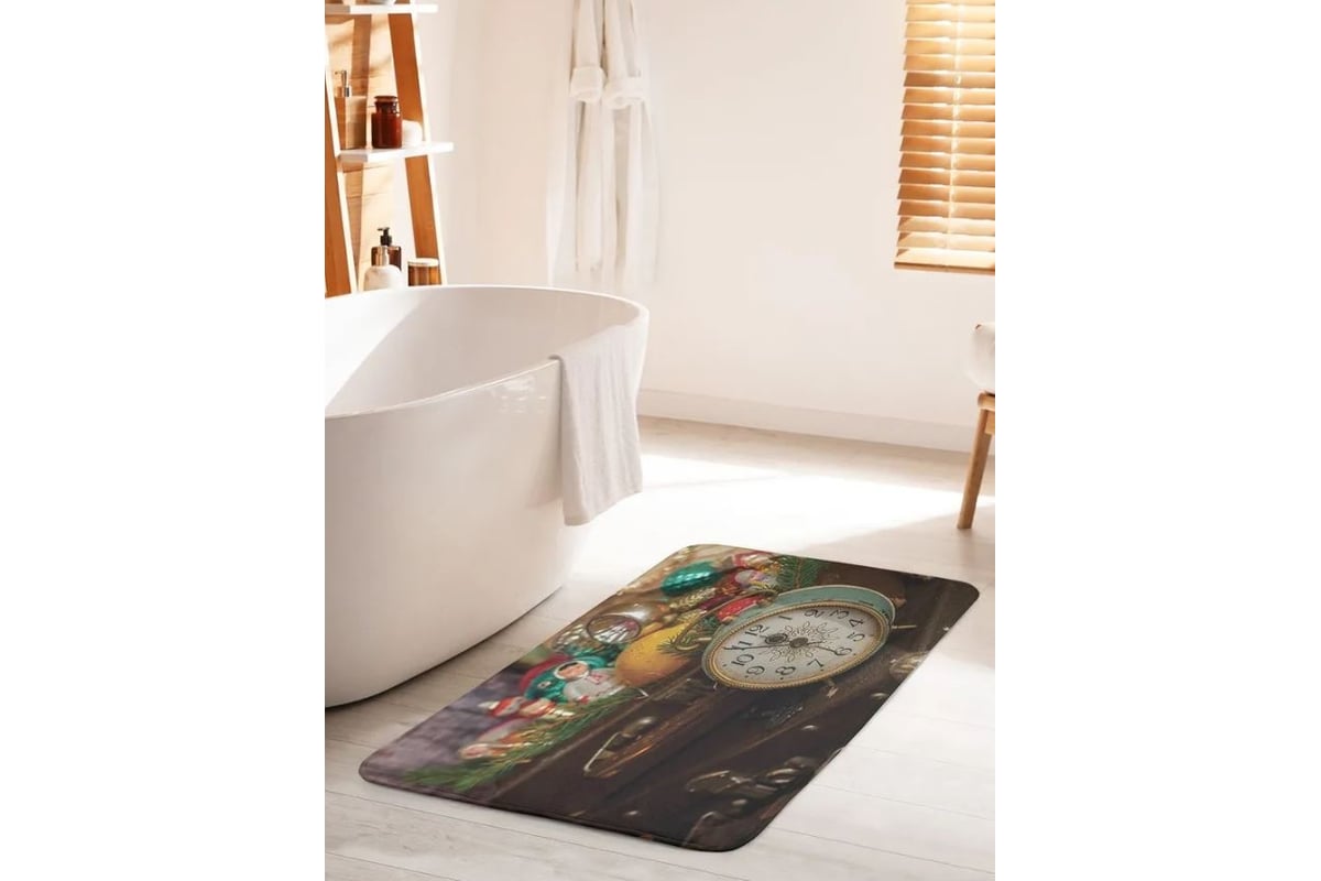 Противоскользящий коврик для ванной и туалета JOYARTY "Новый год стучится" 60x100 см bath_427866 ...