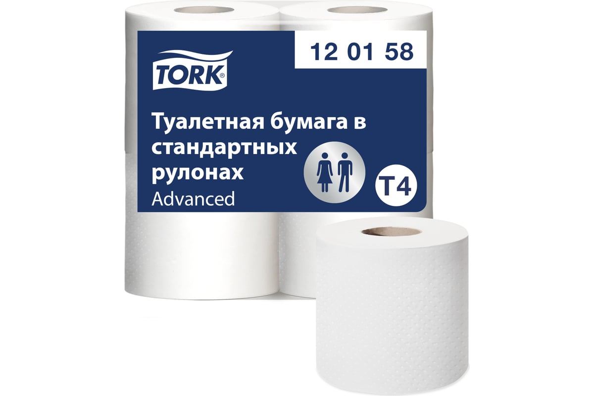 Туалетная бумага TORK Advanced в стандартных рулонах, Т4, 4 рулона ...