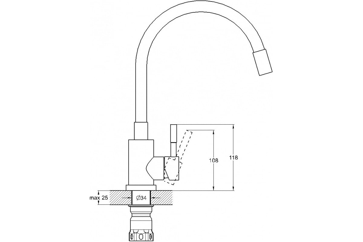 Смеситель для кухни G-lauf Solone с высоким гибким изливом, серый EZA4-F090GY - выгодная цена ...