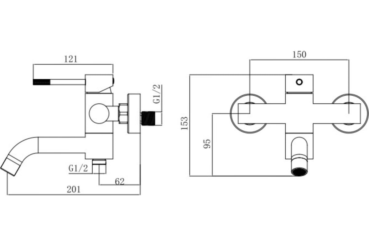 Смеситель для ванны VODA "Vessel" короткий излив VSL54 - выгодная цена ...