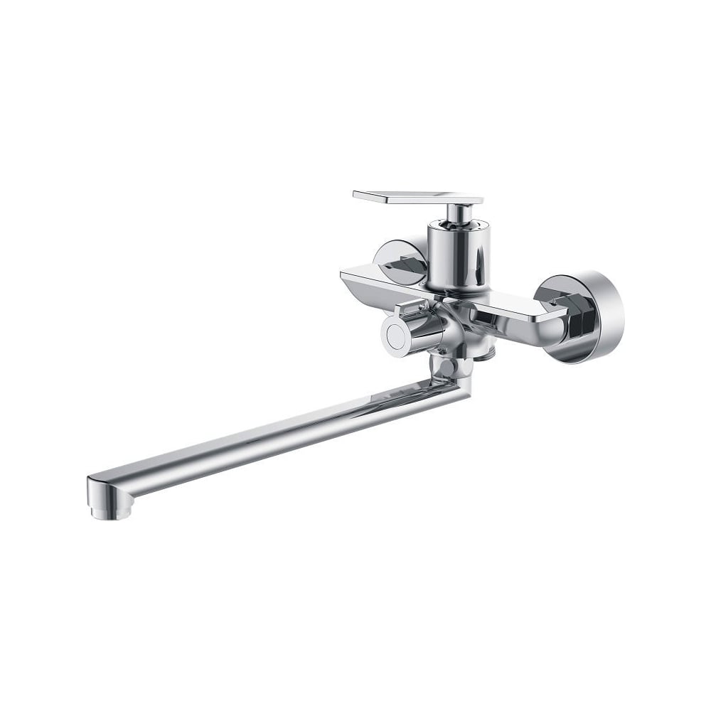 Смеситель для ванны Haiba латунь, с длинным поворотным изливом и душевой лейкой, хром HB22589 ...