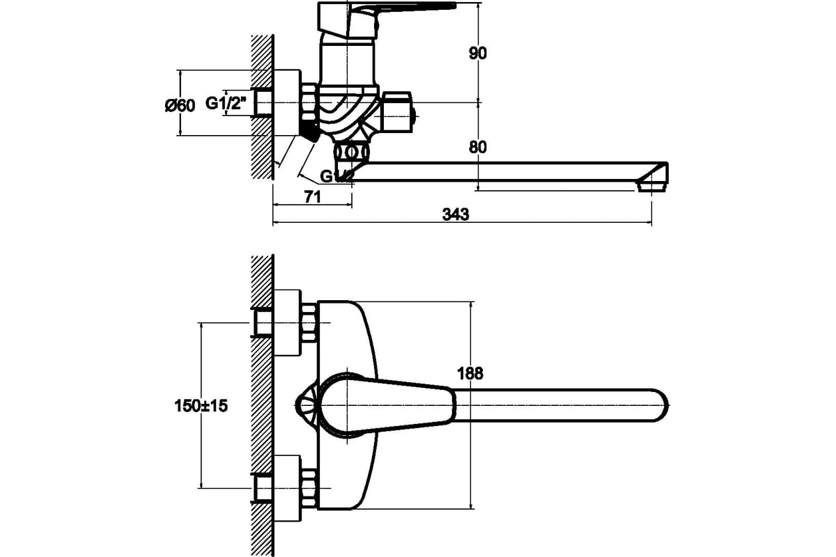 Универсальный смеситель для ванны Orange Otto хром M22-211cr - выгодная ...