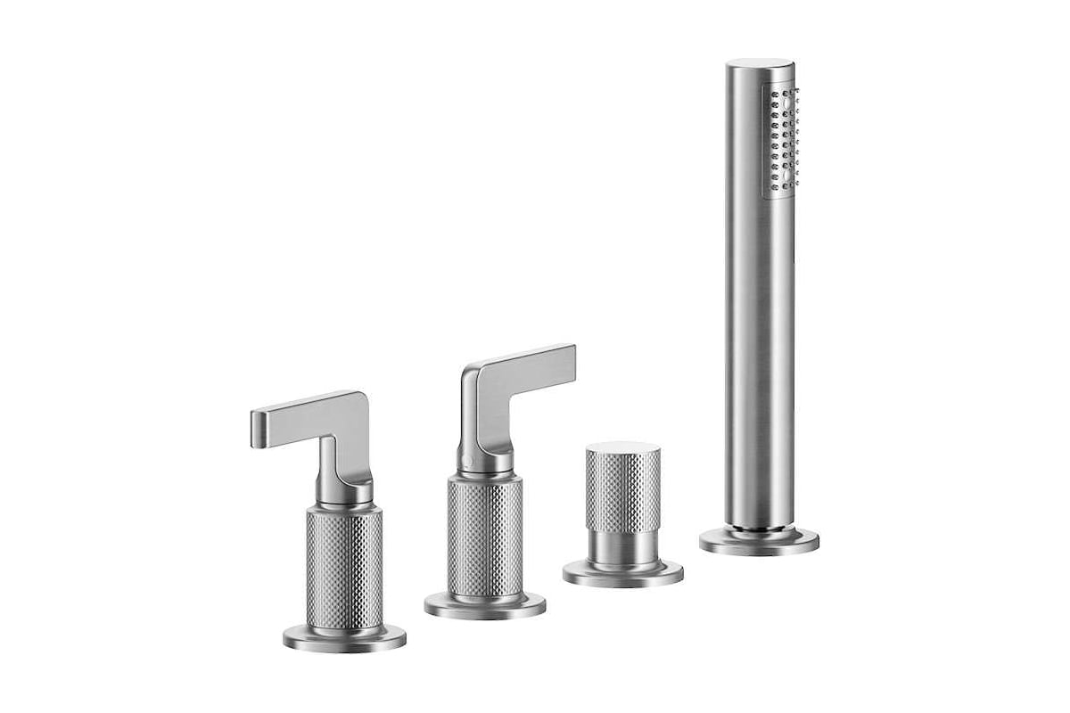 Смеситель для ванны на 4 отверстия Gessi Inciso налив через слив ...