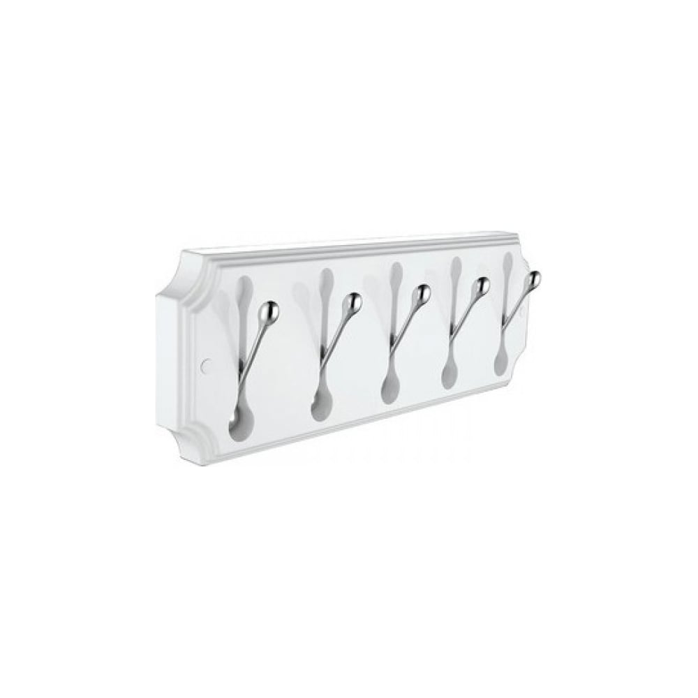 Панель Elghansa пластик с 5 круглыми крючками HRM-690-White/Chrome ...