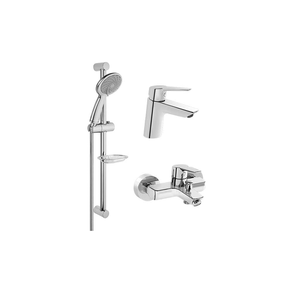 Набор смесителей 3-в-1 Vitra Solid S в одной упаковке (смеситель для раковины, смеситель для ...