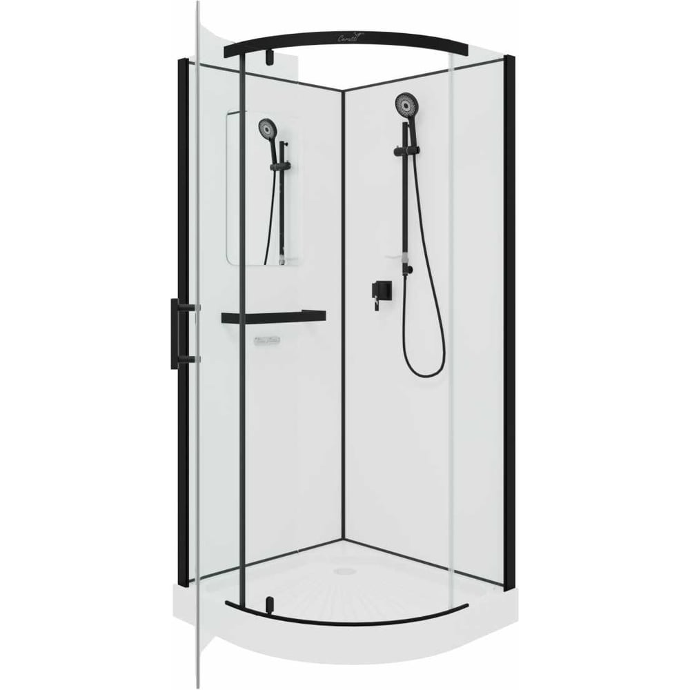 Душевая кабина Cerutti SPA KORRA-90B 90x90 см без крыши, профиль черный ...