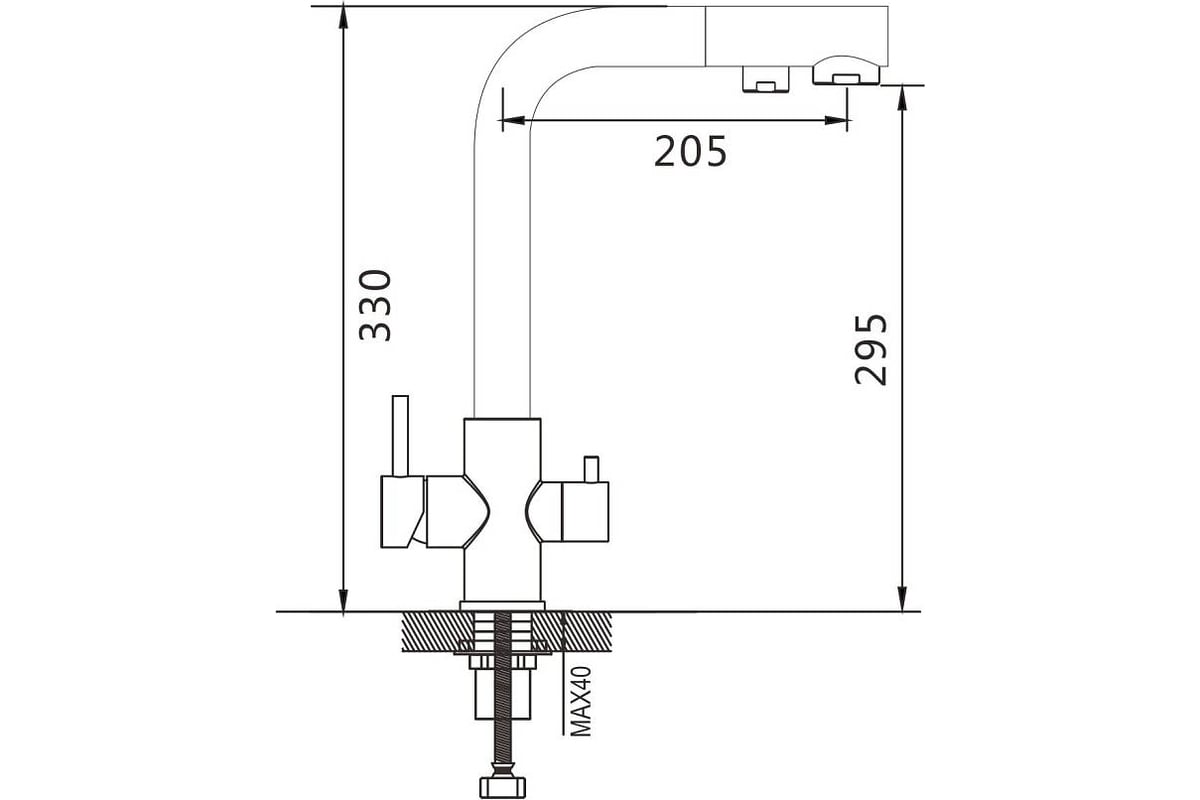 Смеситель для кухни Shevanik с подключением фильтра питьевой воды S328L - выгодная цена, отзывы ...