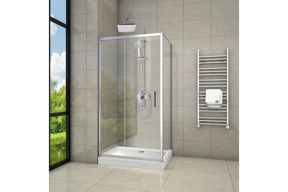 Душевое ограждение Cerutti SPA GLORIA 120 80x120x195, алюминиевый ...