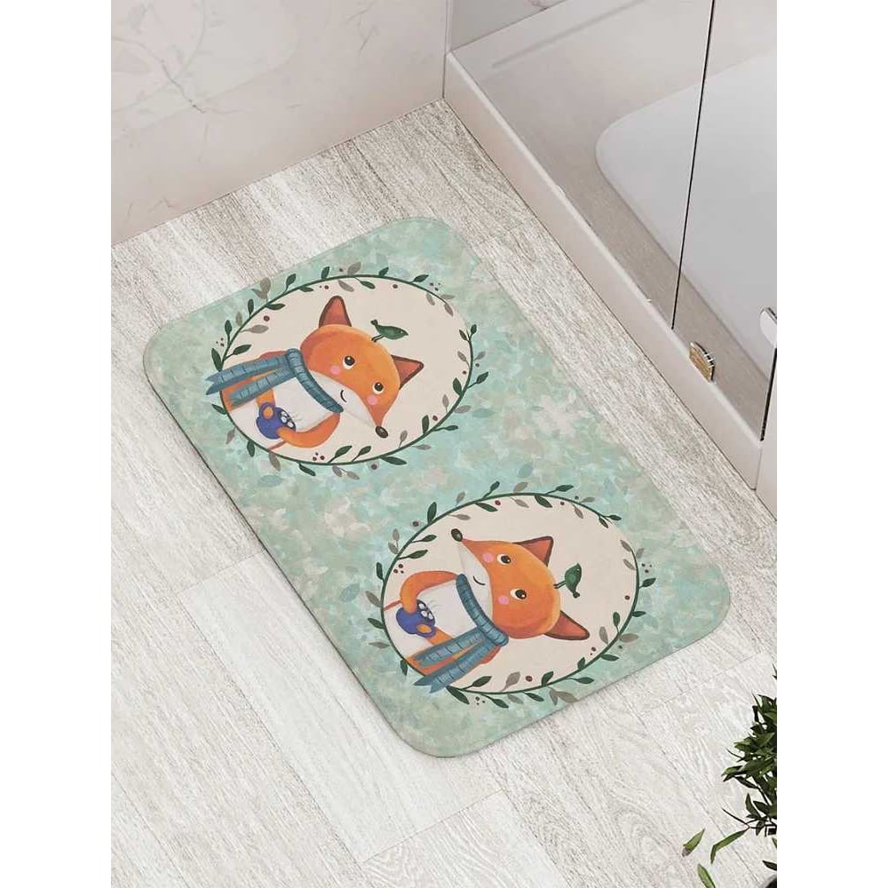 Коврик для ванной комнаты и туалета противоскользящий JoyArty "Уютный лисенок" 52x77 см bath ...