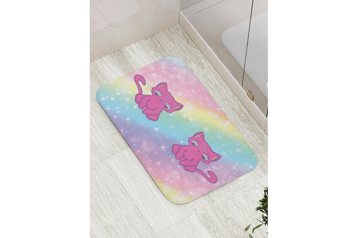 Противоскользящий коврик для ванной и туалета JoyArty "Лунные коты" 52x77 см bath_425004 ...