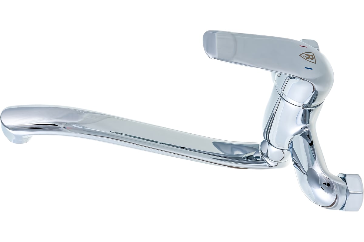 Настенный смеситель для кухни RUSH Fiji с поворотным изливом, хром ...